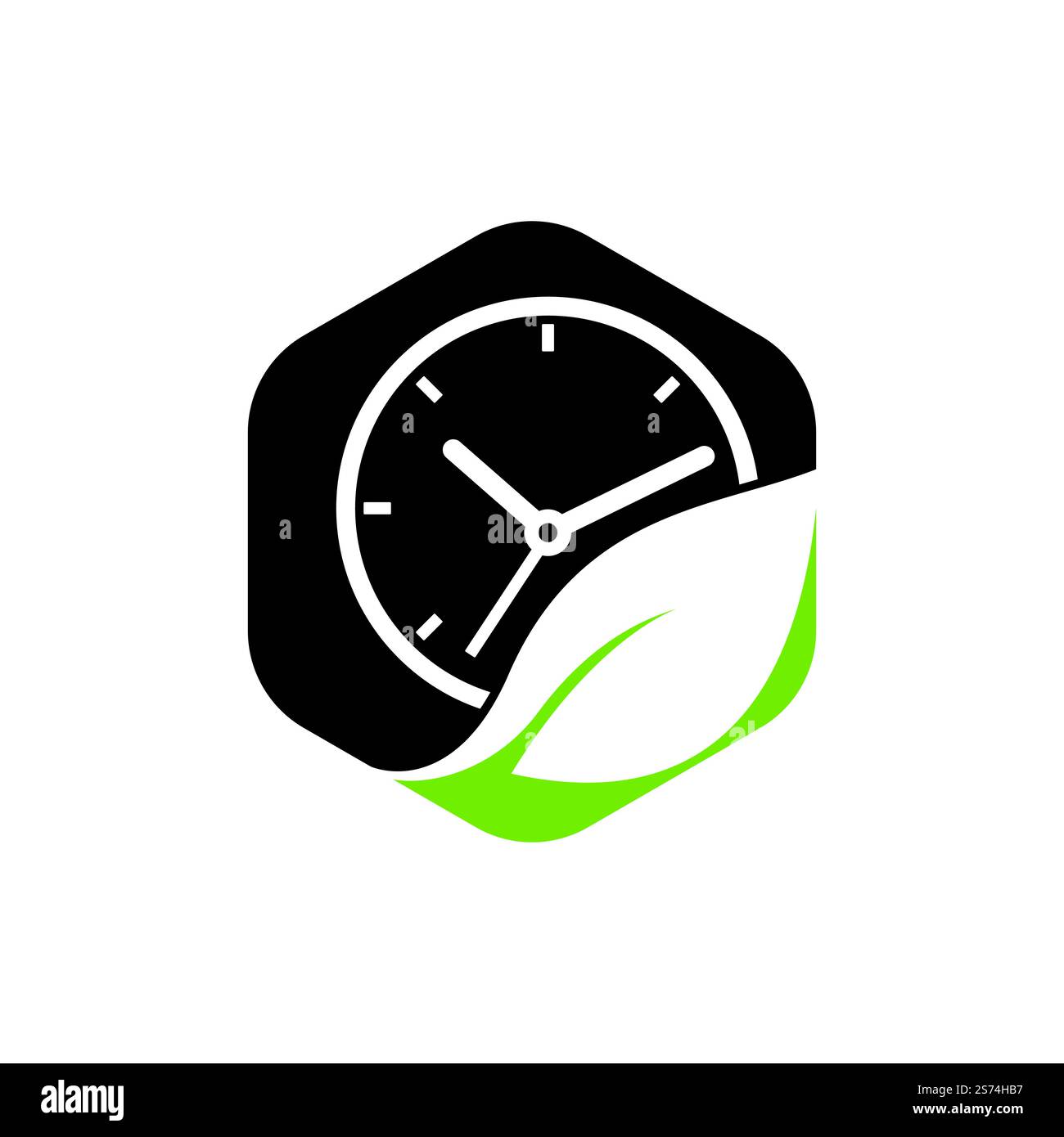 Nature time vector logo design. Vector clock and leaf logo combination Stock Vector Image & Art ...