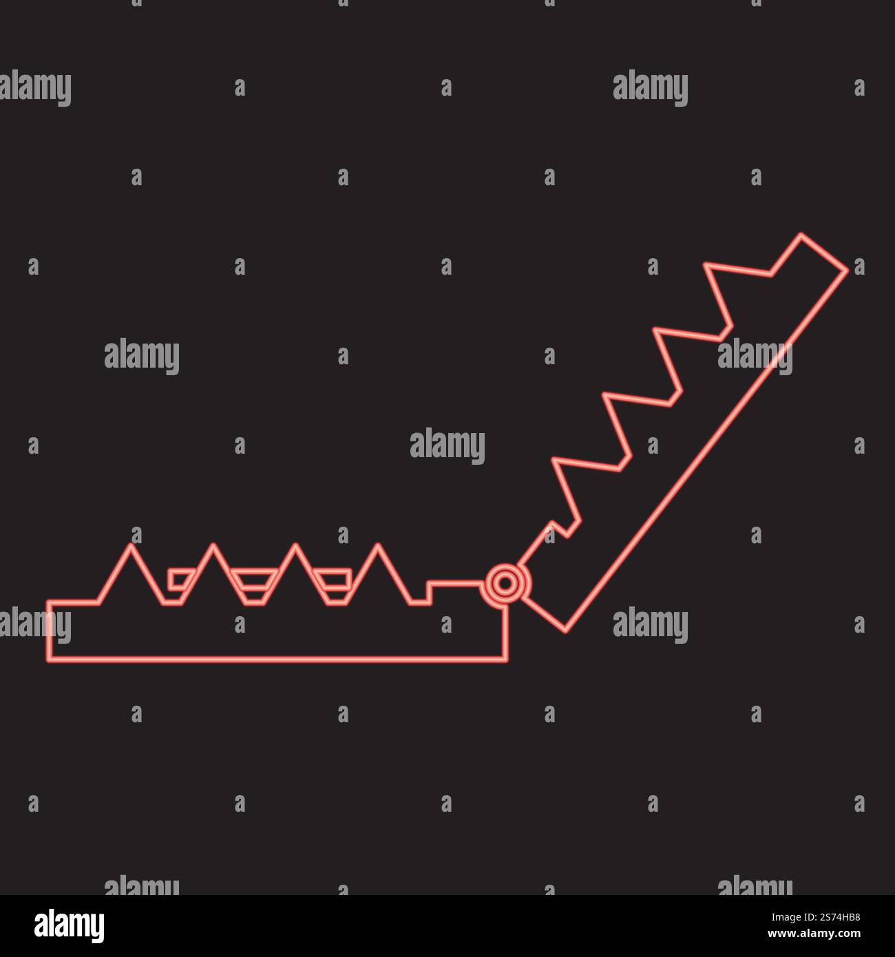Neon trap red color vector illustration image flat style light. Neon ...