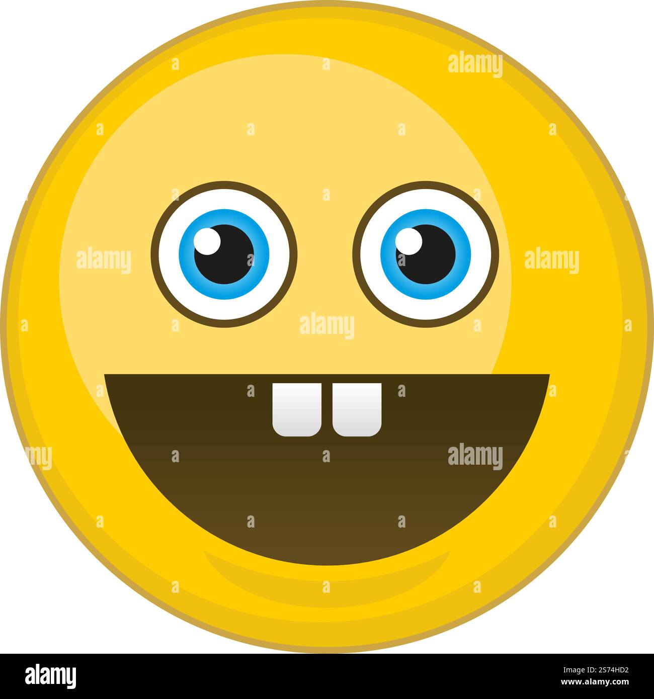 Grinning emoji. Pleasure symbol. Happy face with open mouth isolated on ...