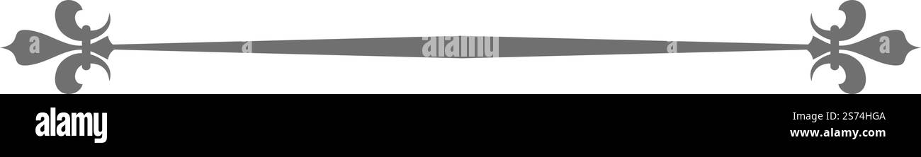 Decorative divider in retro heraldic style. Vintage header isolated on ...