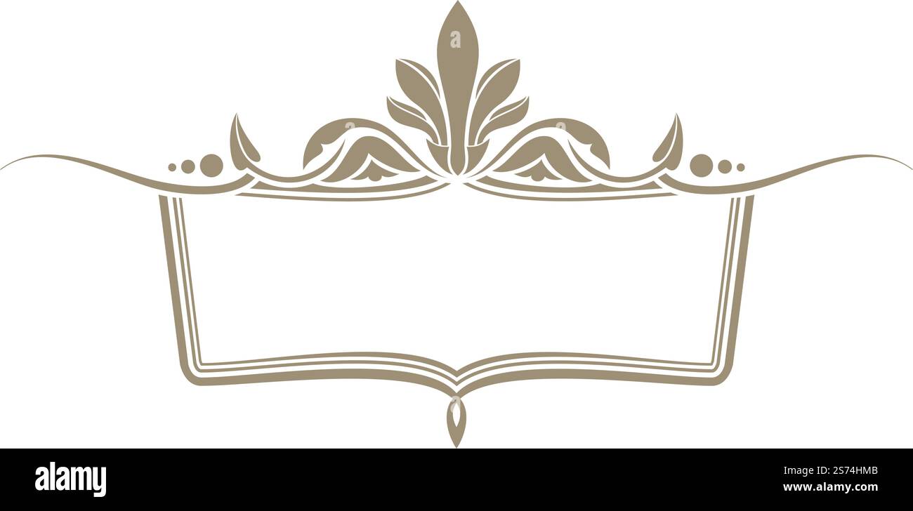 Hand drawn frame in vintage ornate style. Retro text header isolated on ...