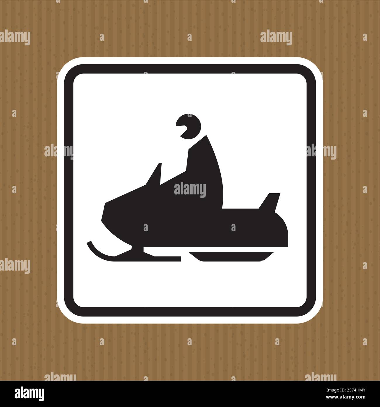 Snowmobile Crossing Sign On White Background Stock Vector Image & Art ...