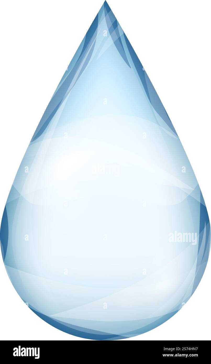 Water drop. Pure moisture drip. Realistic raindrop isolated on white ...