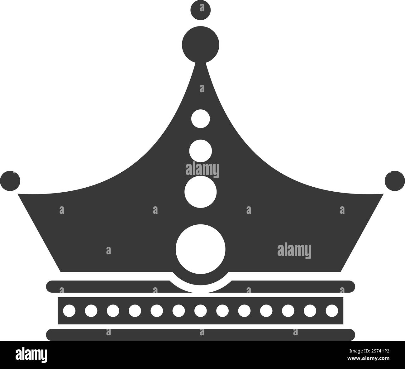 Crown icon. Elegant power symbol. Ranking sign isolated on white ...