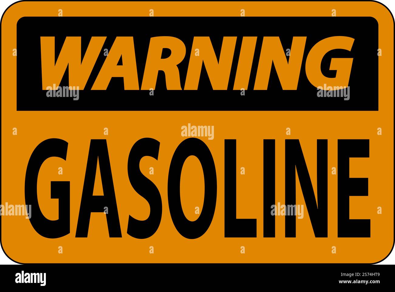 Warning Sign Gasoline Symbol On White Background Stock Vector Image ...