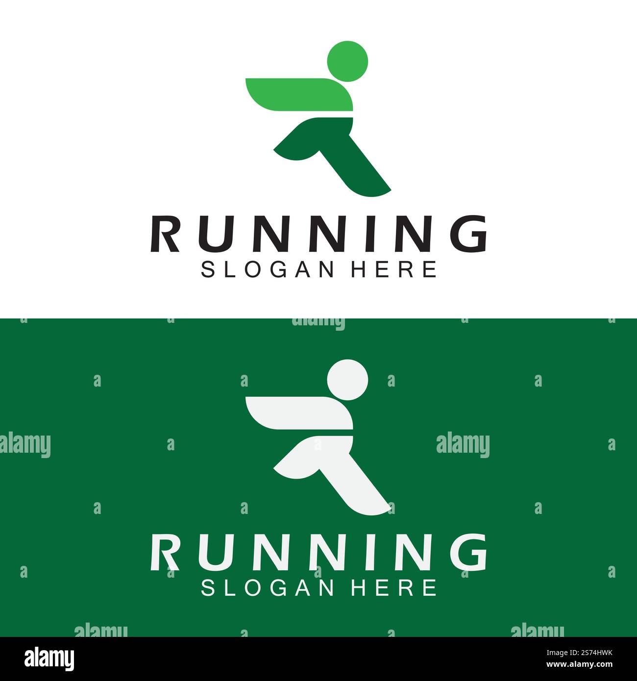 Letter R for running logo design combination letter R and people Stock ...