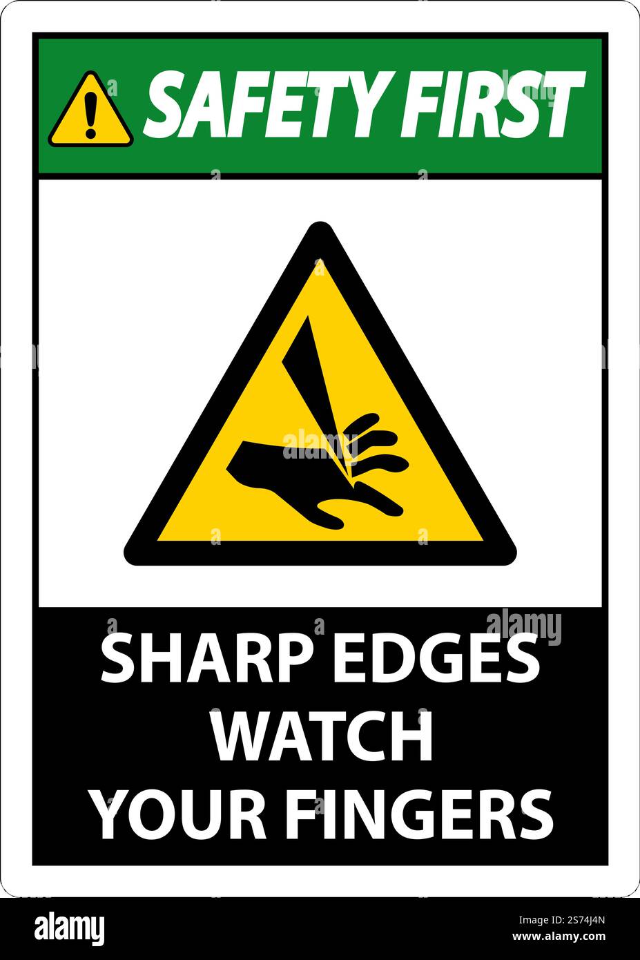 Safety First Sharp Edges Watch Your Fingers On White Background Stock ...