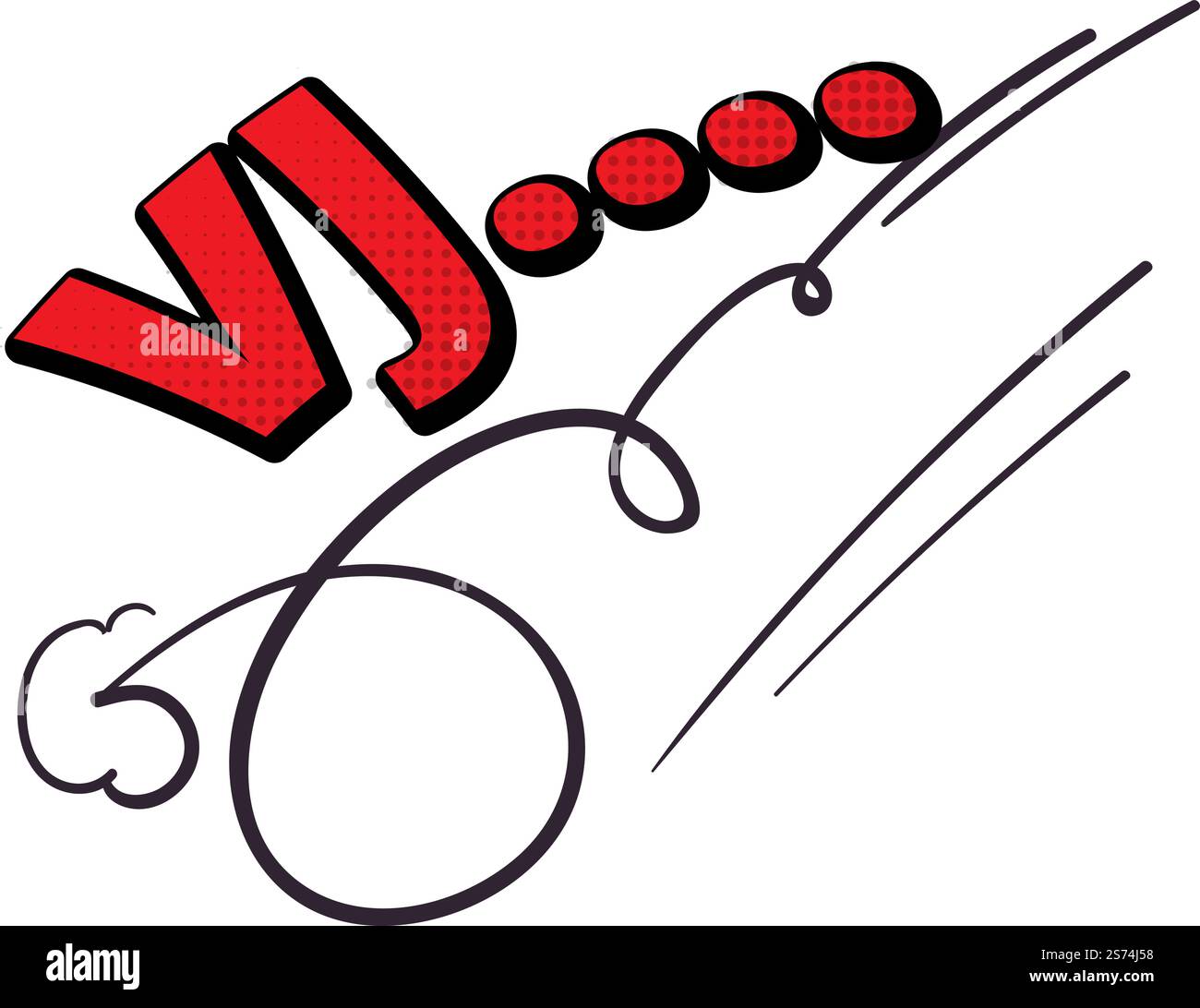 Fast moving sound in retro comic style with motion lines isolated on ...