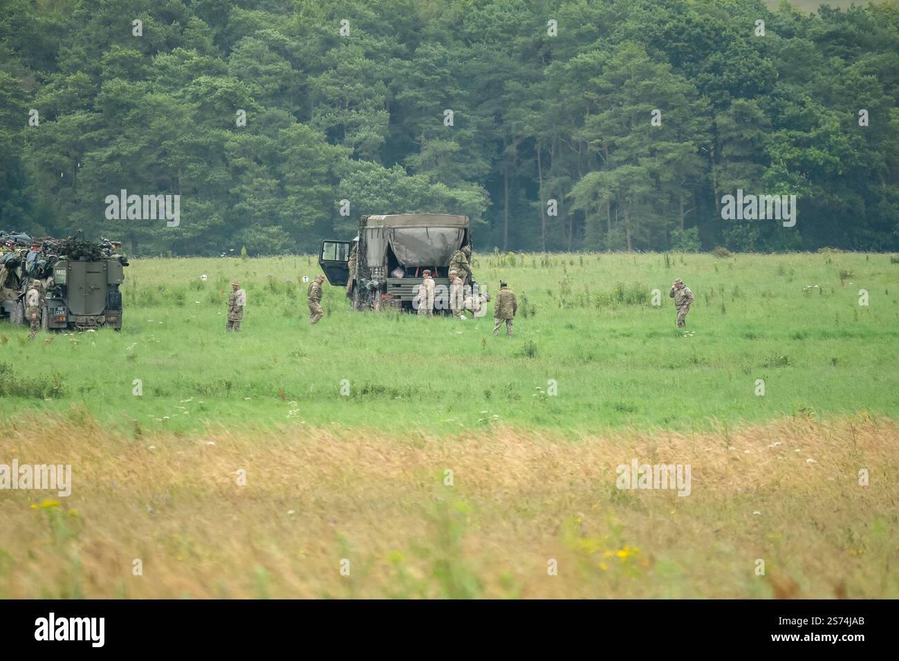 British army 6-wheel Mastiff Protected Patrol Vehicles in countryside ...