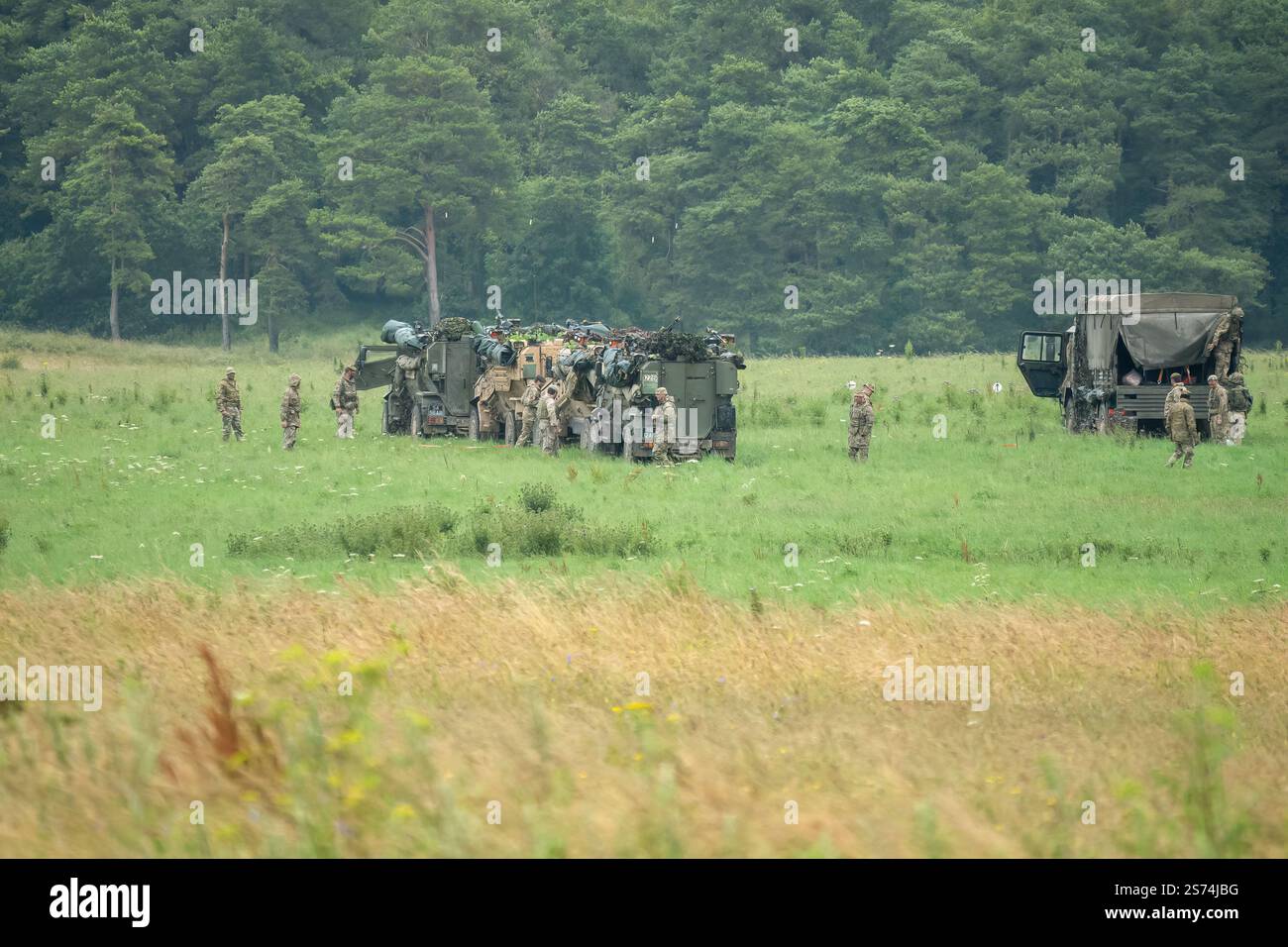 British army 6-wheel Mastiff Protected Patrol Vehicles in countryside ...