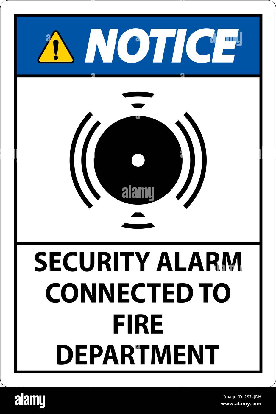 Security Alarm Sign Security Alarm Connected To Fire Department Stock ...