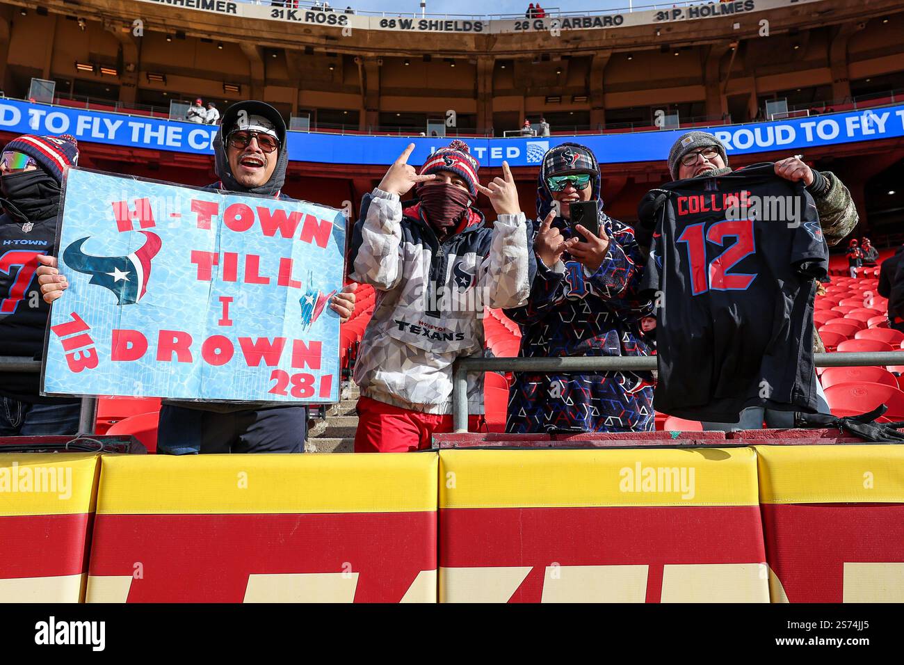 January 18, 2025: Houston Texans fans pose for a photo before an NFL ...