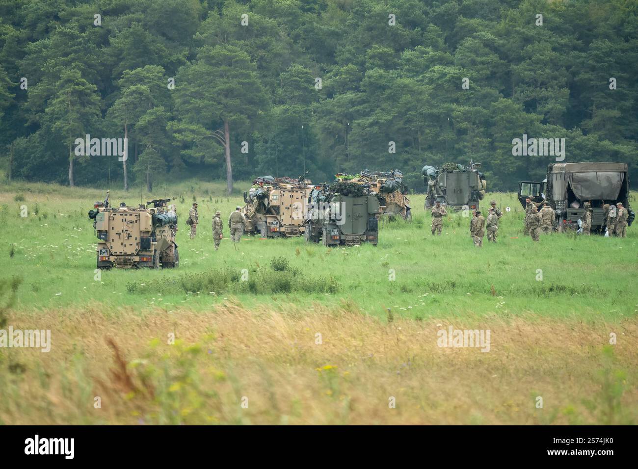 British army 6-wheel Mastiff Protected Patrol Vehicles in countryside ...