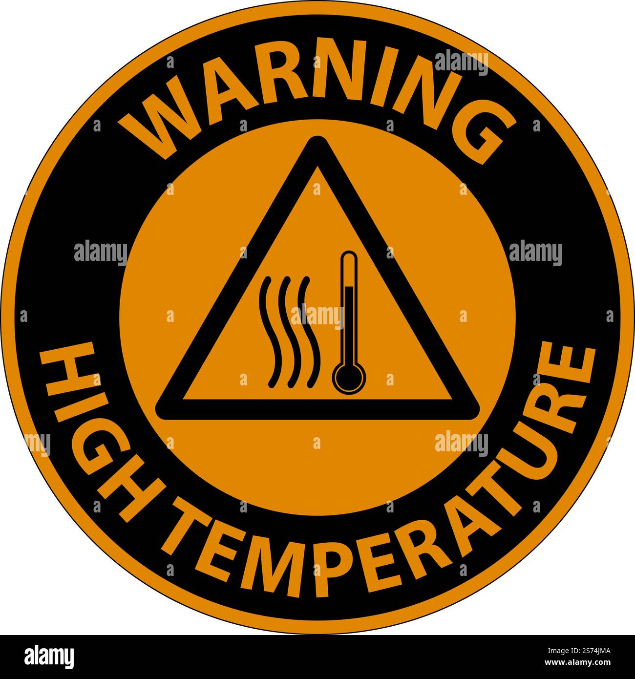 Warning High temperature symbol and text safety sign Stock Vector Image ...
