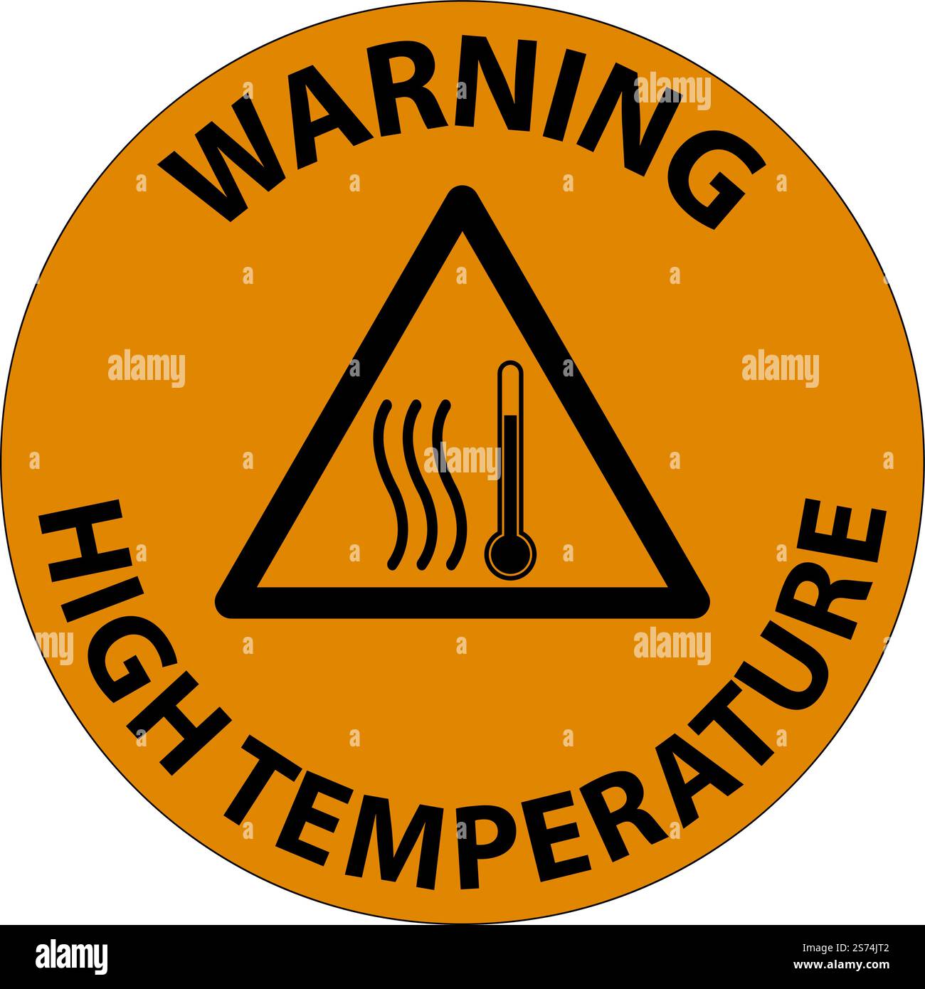 Warning High temperature symbol and text safety sign Stock Vector Image ...