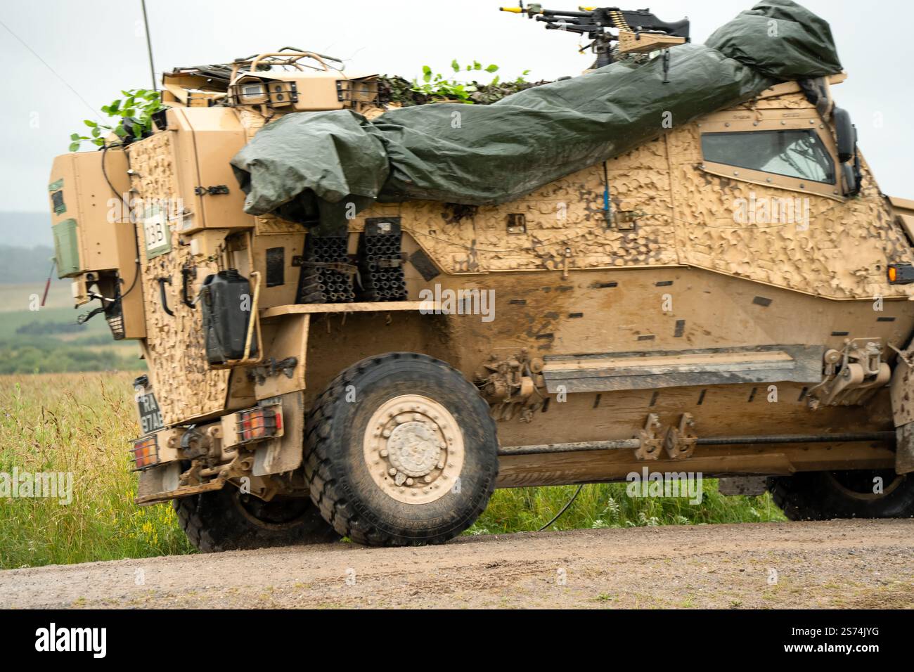 close-up of a British army Foxhound 4x4-wheel drive protected patrol ...
