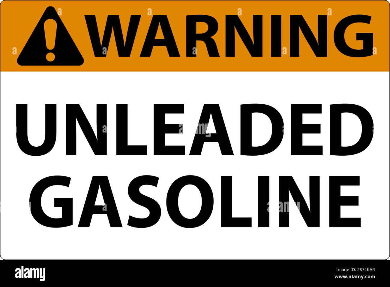 Warning Sign Unleaded Gasoline On White Background Stock Vector Image ...