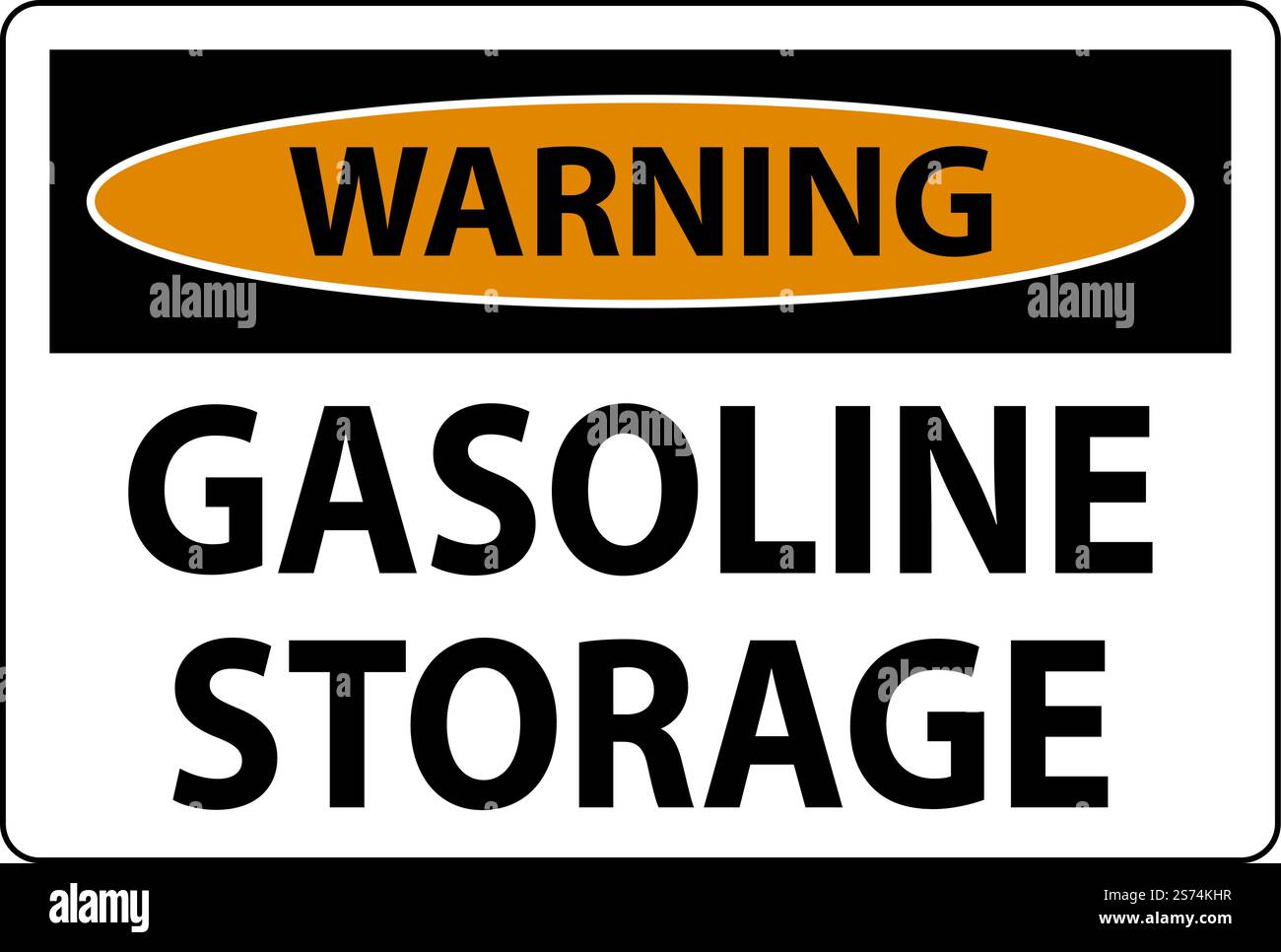 Warning Sign Gasoline Storage On White Background Stock Vector Image ...