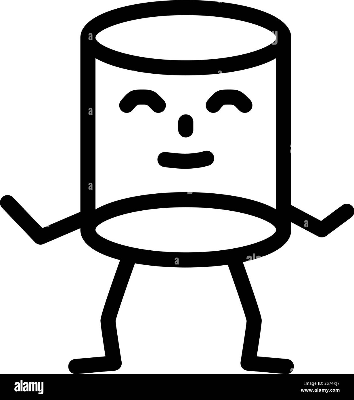 cylinder geometric shape character line icon vector. cylinder geometric ...