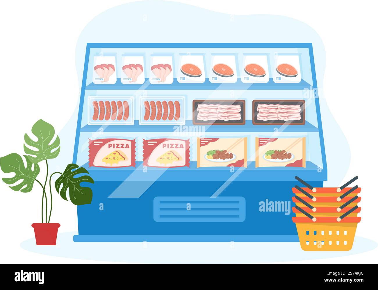 Frozen Food Store with Products Vacuumed using Foil and Pouch Packaging ...