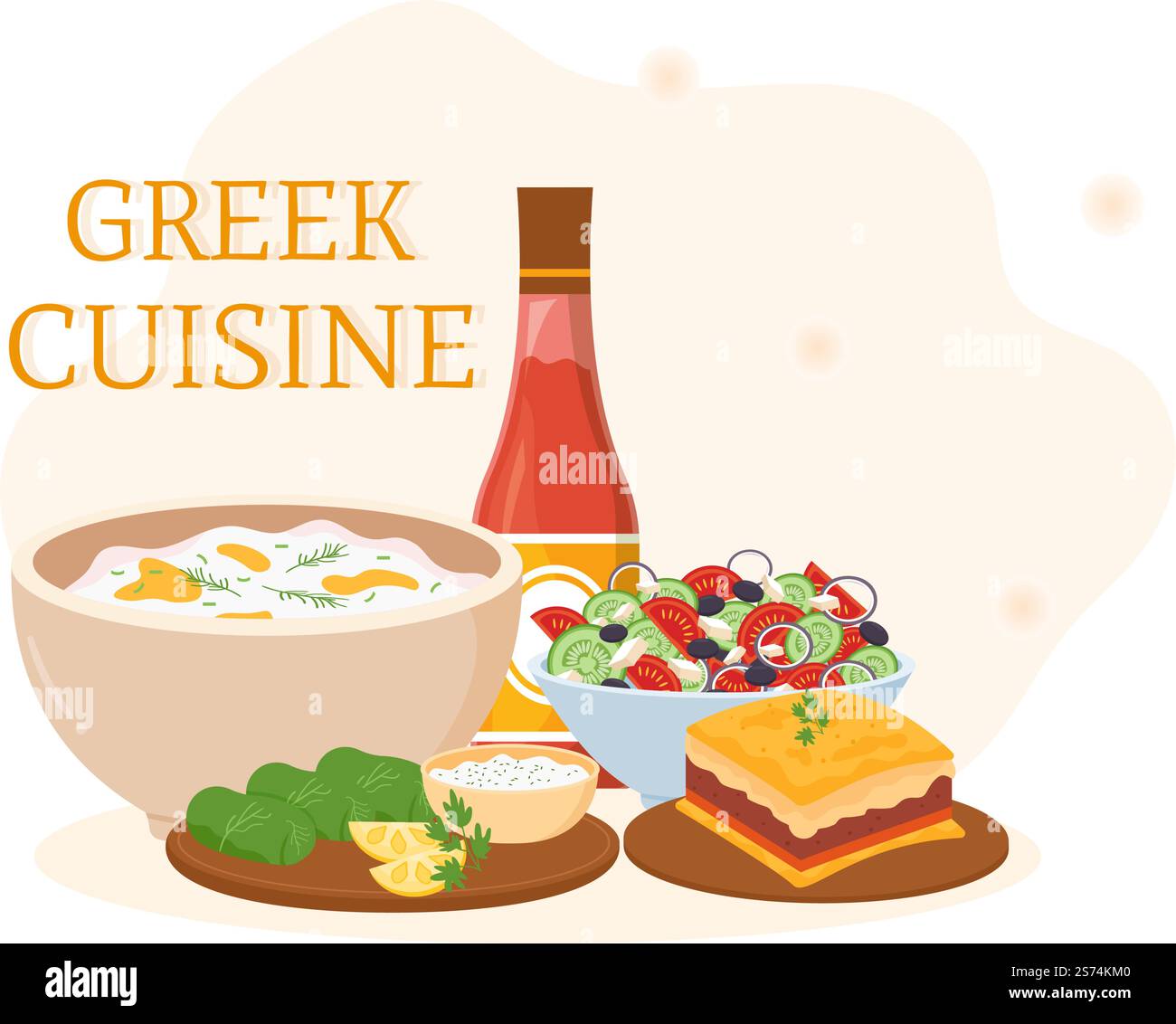 Greek Cuisine Restaurant Set Menu Delicious Dishes Traditional or ...