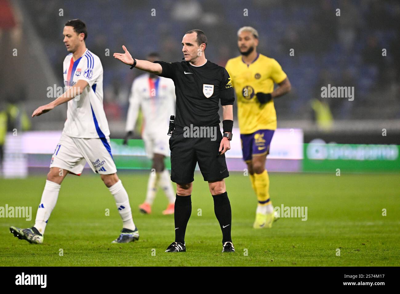 Lyon, France. 18th Jan 2025. Benoit MILLOT (ARBITRE) during the Ligue 1 ...