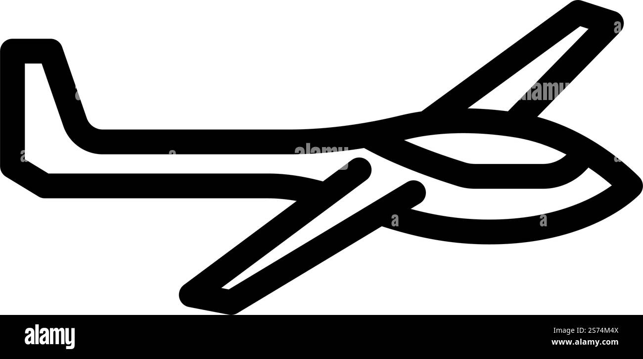 glider airplane aircraft line icon vector. glider airplane aircraft ...