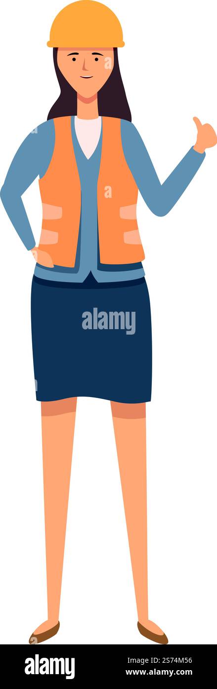 Woman contractor icon cartoon vector. Female worker. Engineer woman ...