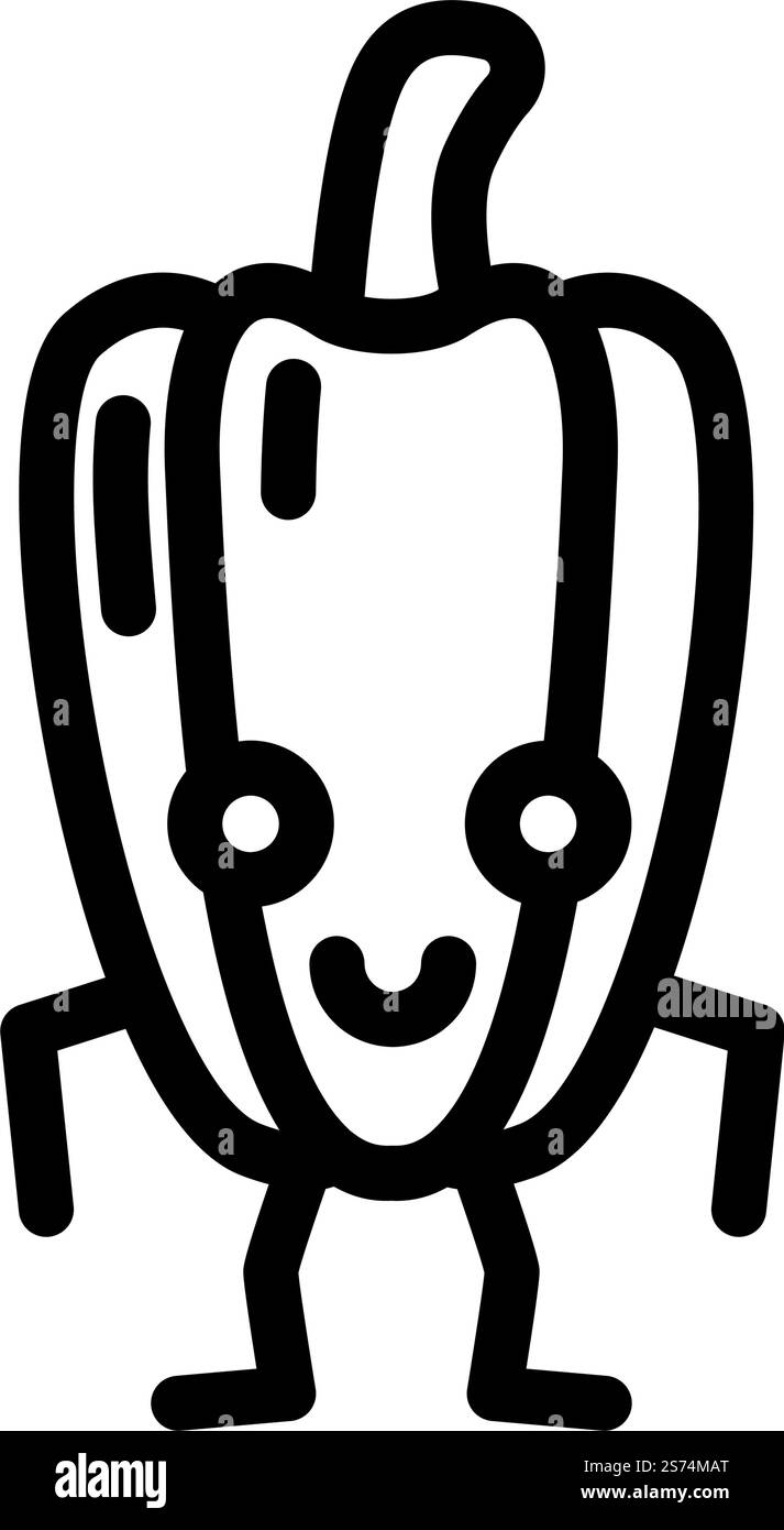 pepper character line icon vector. pepper character sign. isolated ...