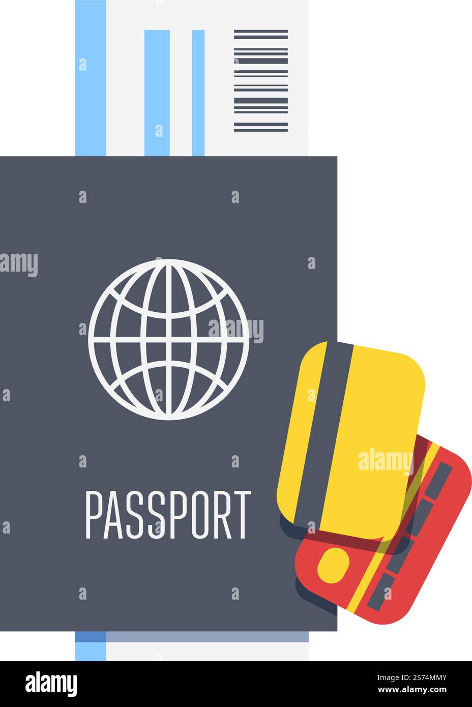 Passport with flight tickets. Travel tourist paper documents isolated ...