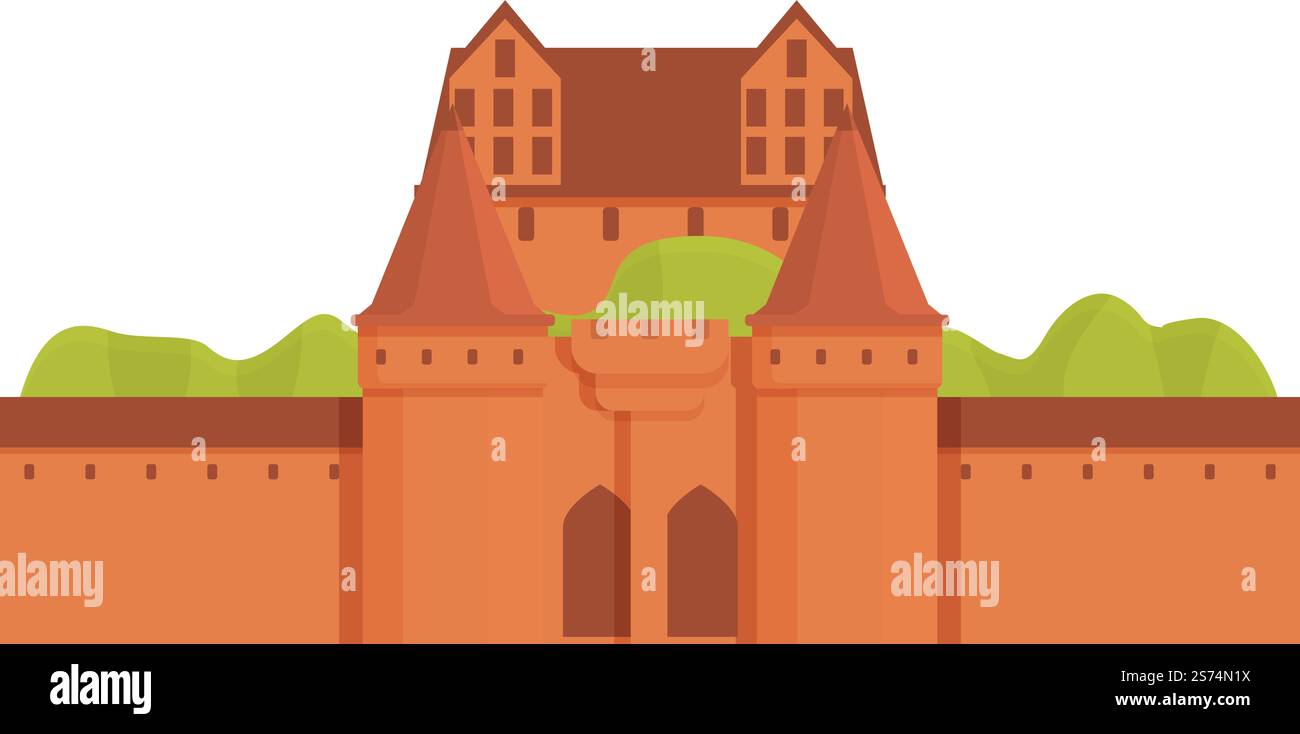 Culture building icon cartoon vector. Poland travel. Culture flag ...