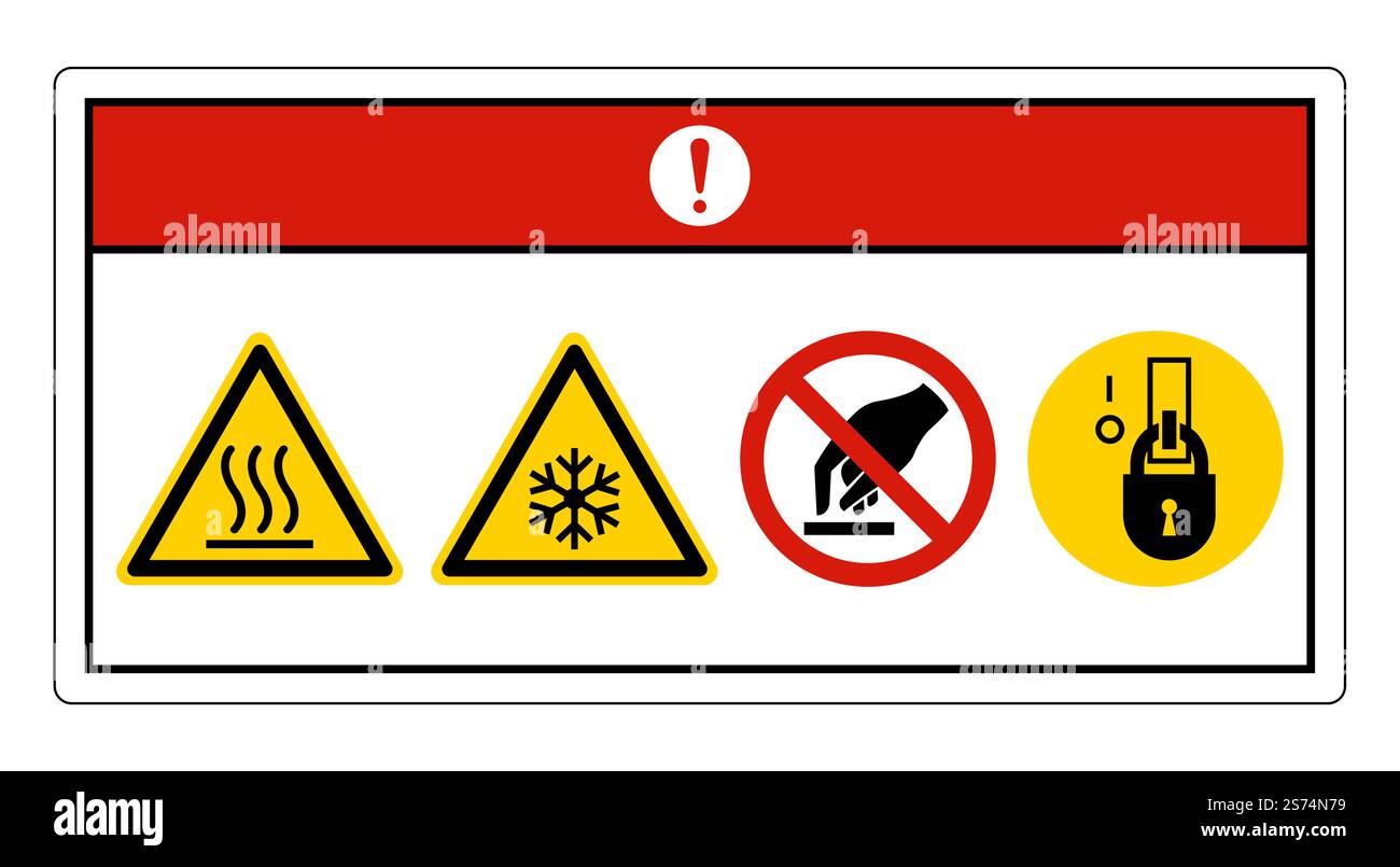 Danger Hot or Cold Surface Symbol Sign On White Background Stock Vector ...