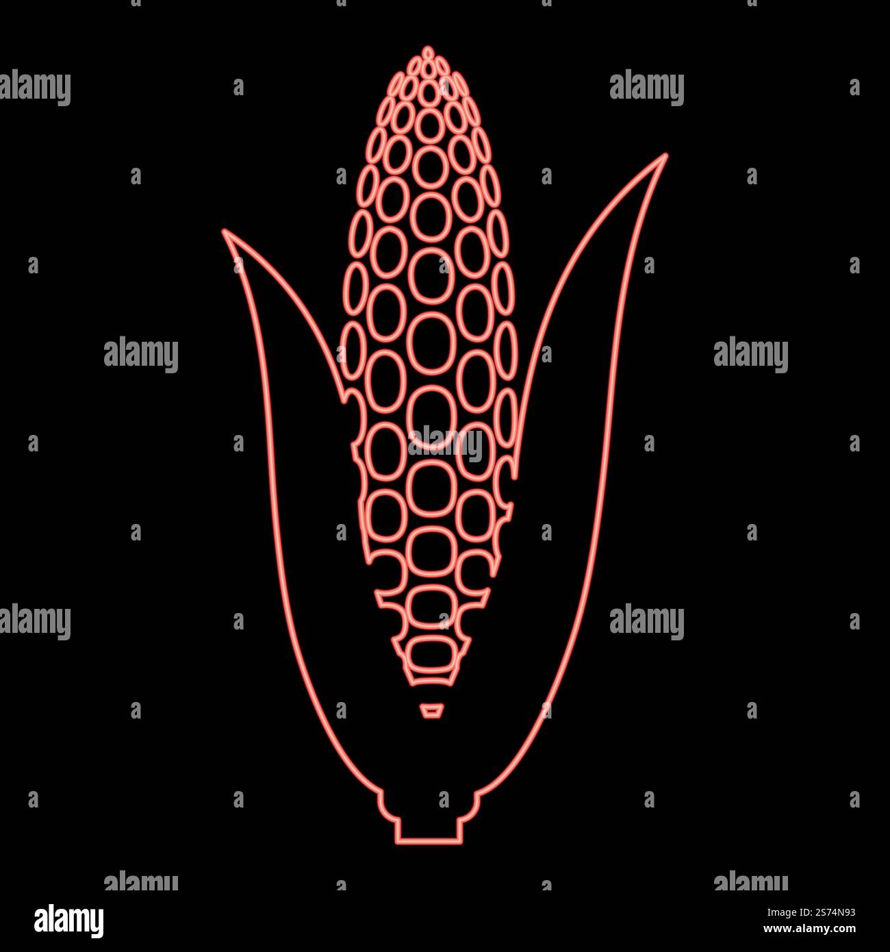 Neon maize red color vector illustration image flat style light. Neon ...