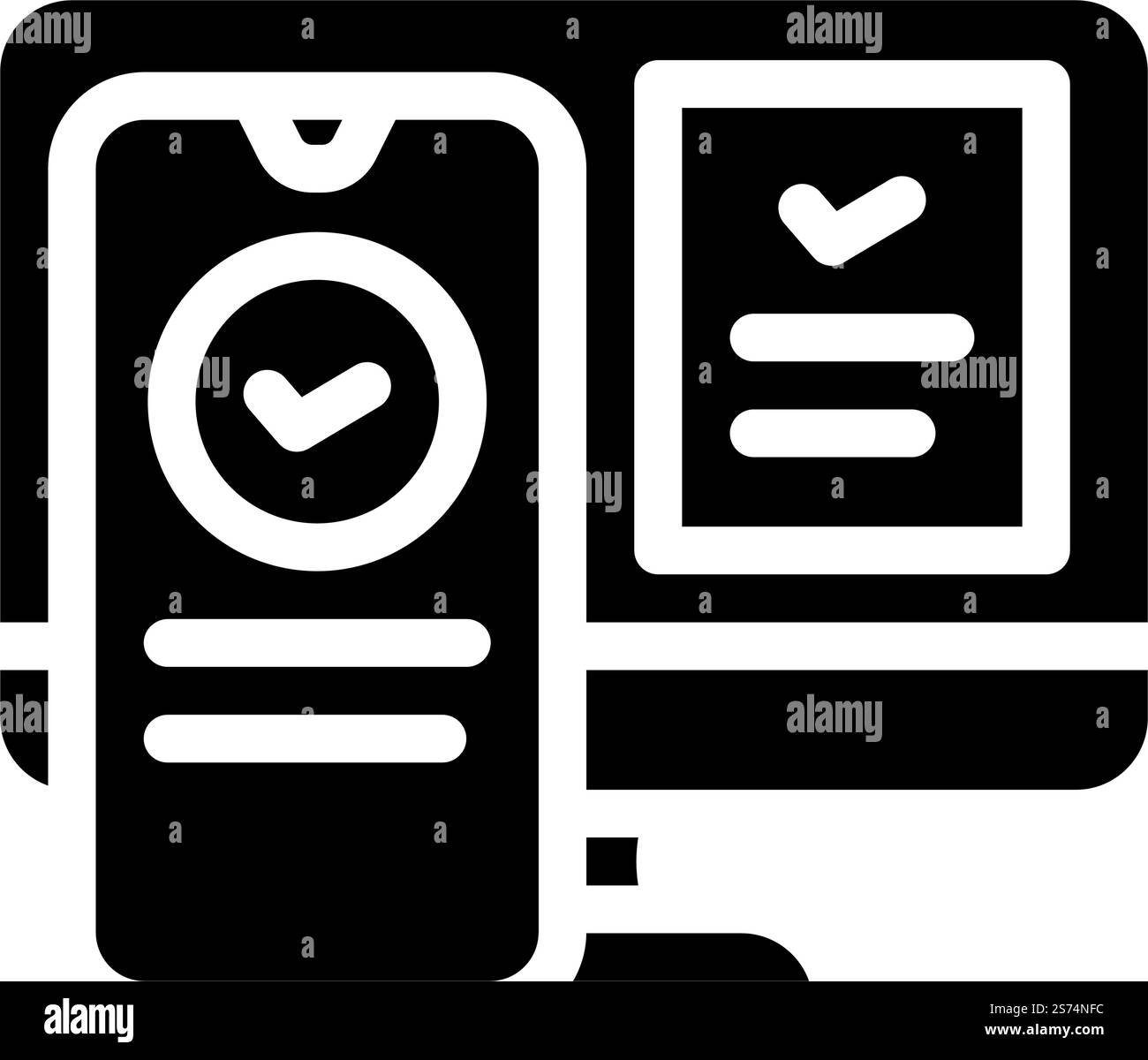 two step authentication glyph icon vector. two step authentication sign ...