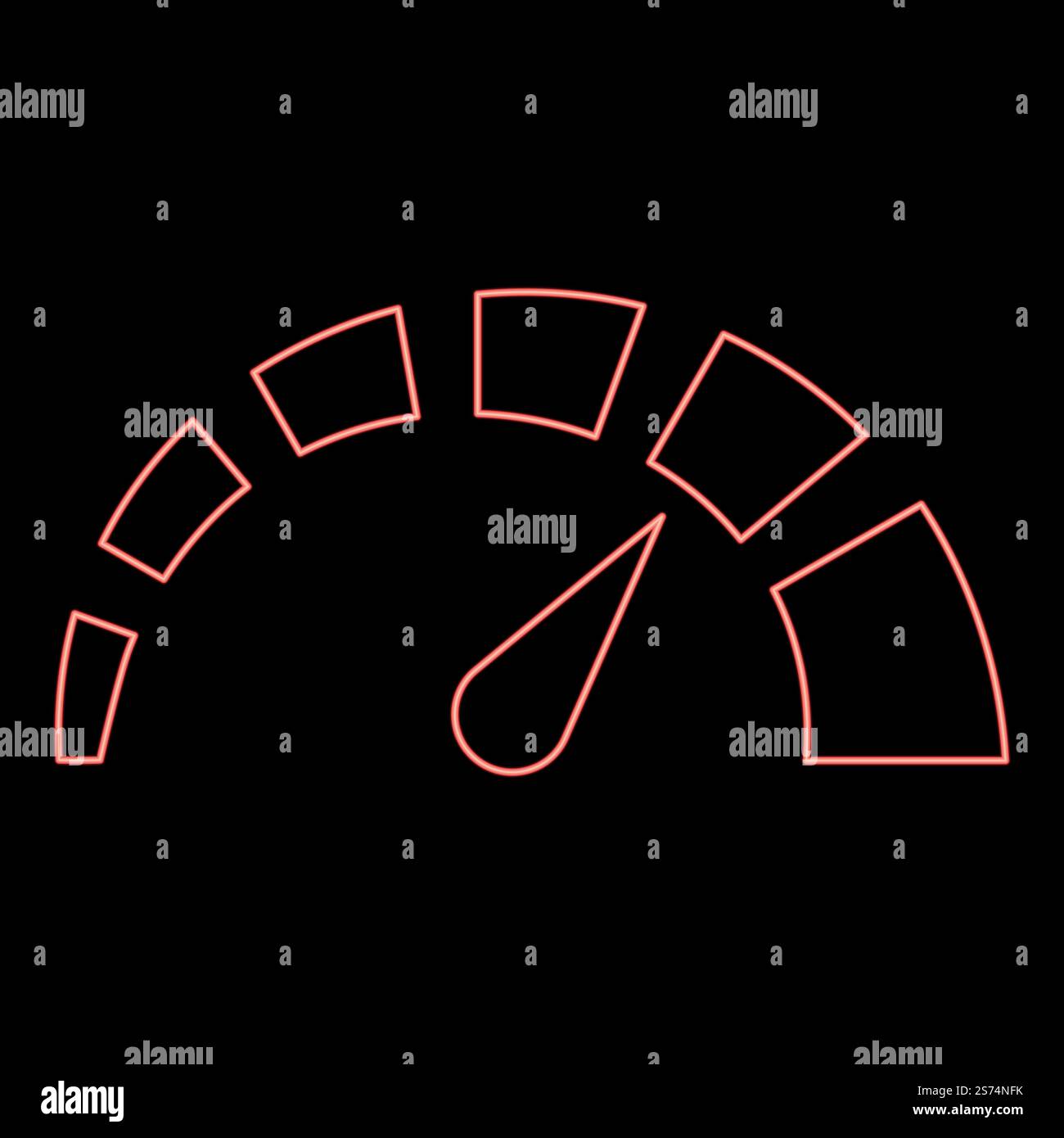 Neon speedometer red color vector illustration image flat style light ...
