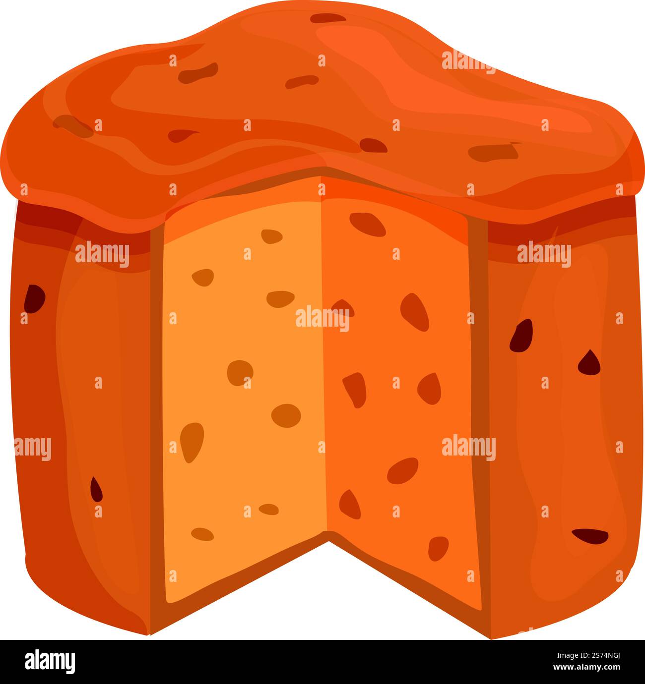 Cream panettone icon cartoon vector. Italian cake. Food idea. Cream ...