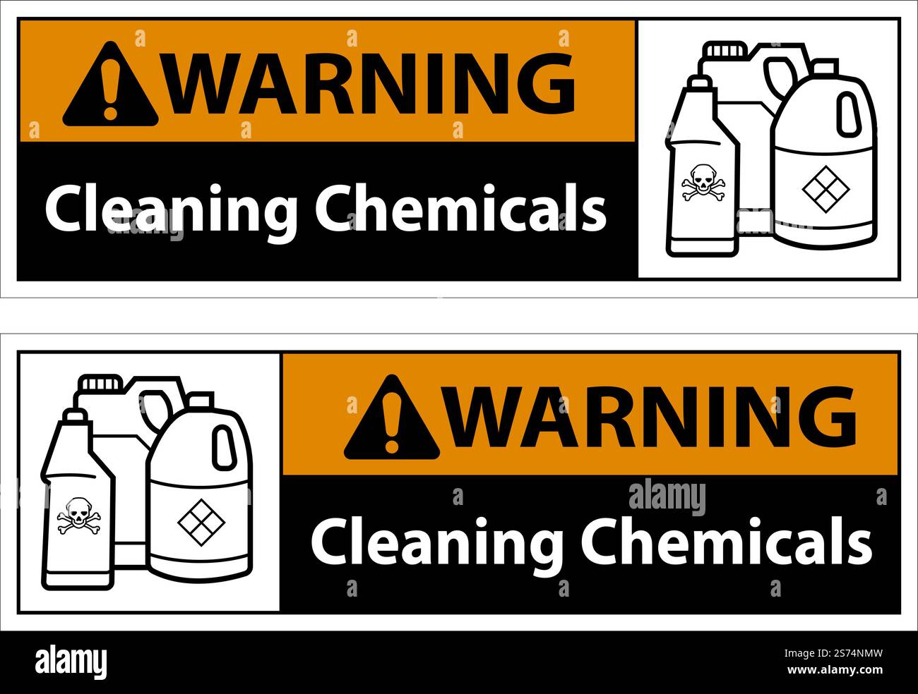 Warning Sign Cleaning Chemicals Sign On White Background Stock Vector ...
