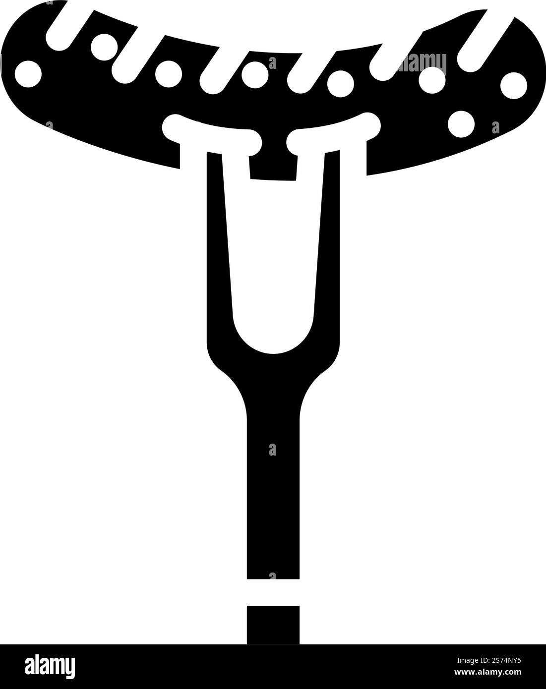 fork sausage meat glyph icon vector. fork sausage meat sign. isolated ...