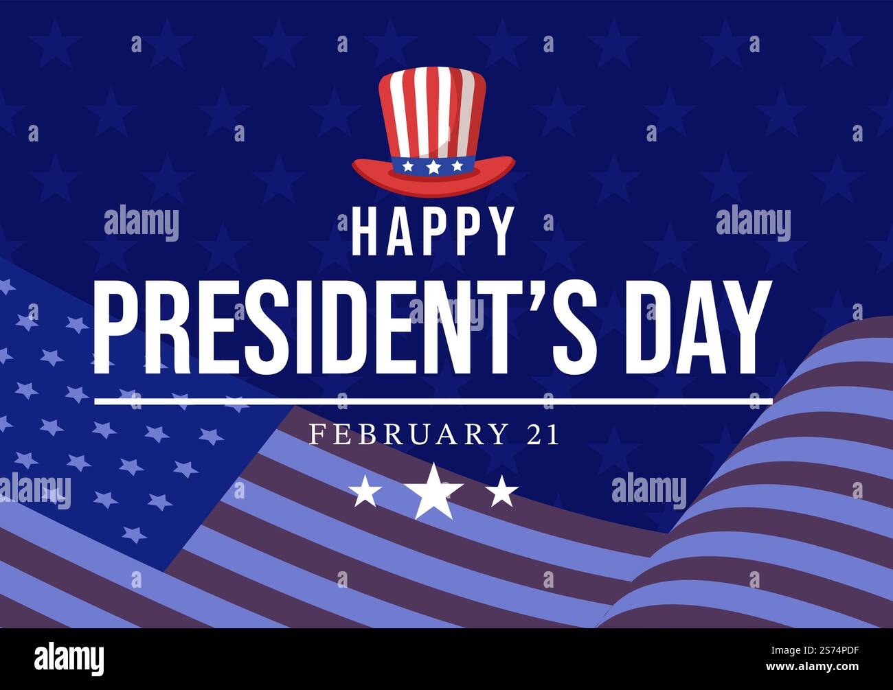 Happy Presidents Day with Stars and USA Flag for the President of ...