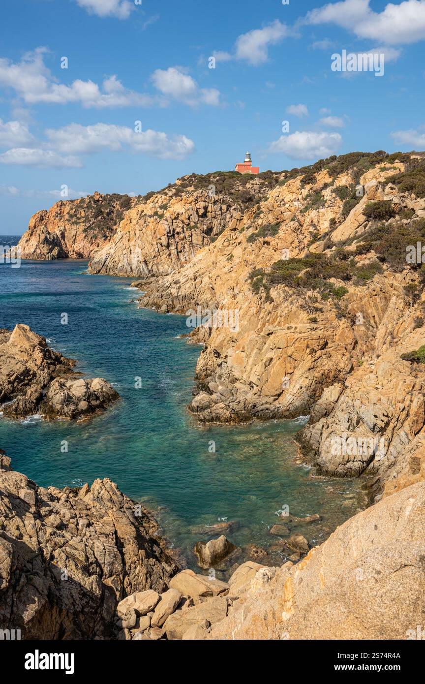 The beautiful Capo Spargivento in southern Sardinia with the red ...