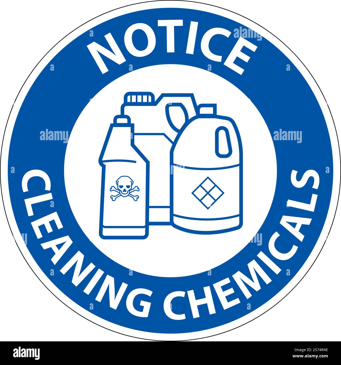 Notice Sign Cleaning Chemicals Sign On White Background Stock Vector ...