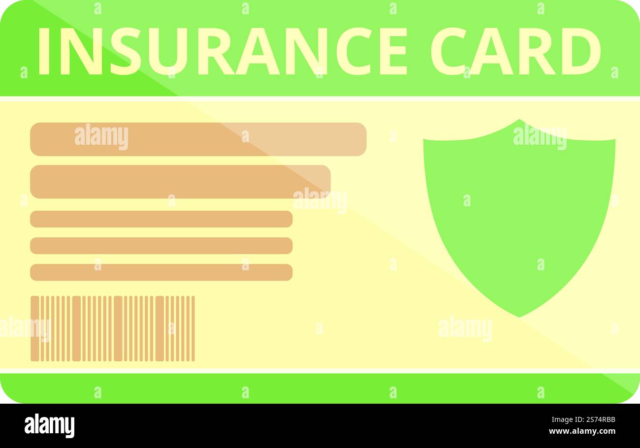 Green insurance card icon cartoon vector. Health doctor. Hospital ...
