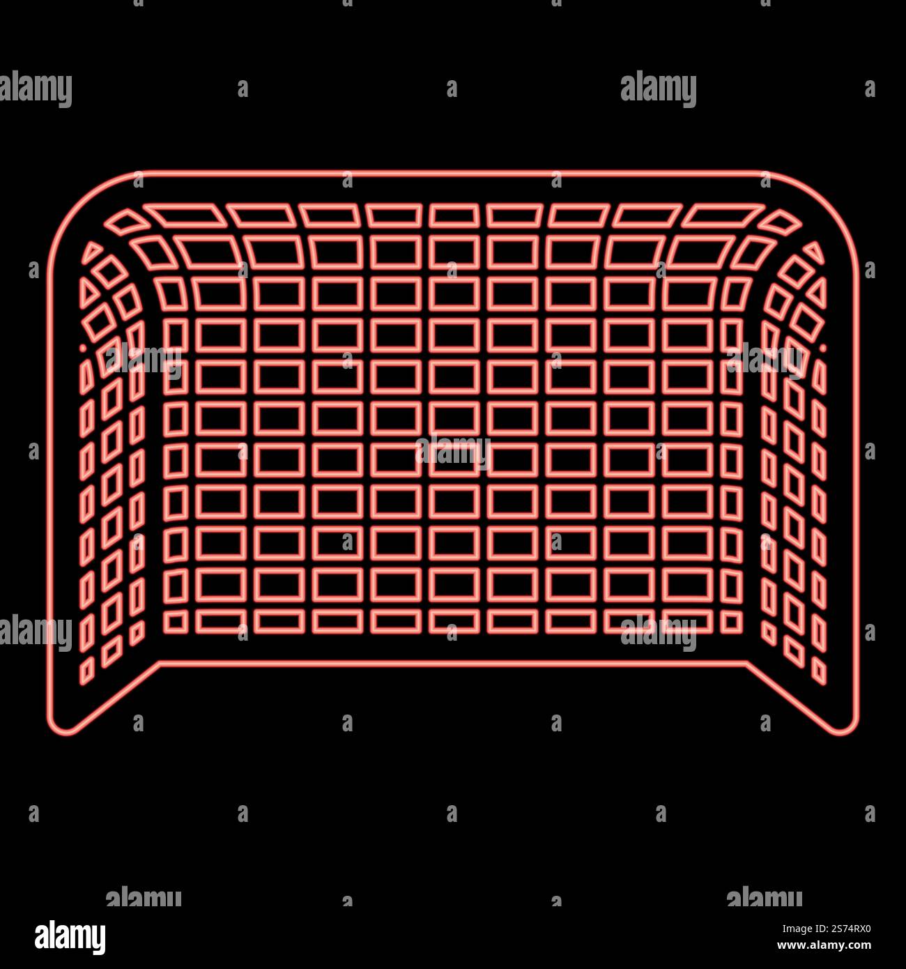 Neon soccer gate football gate handball gate concept score icon black ...