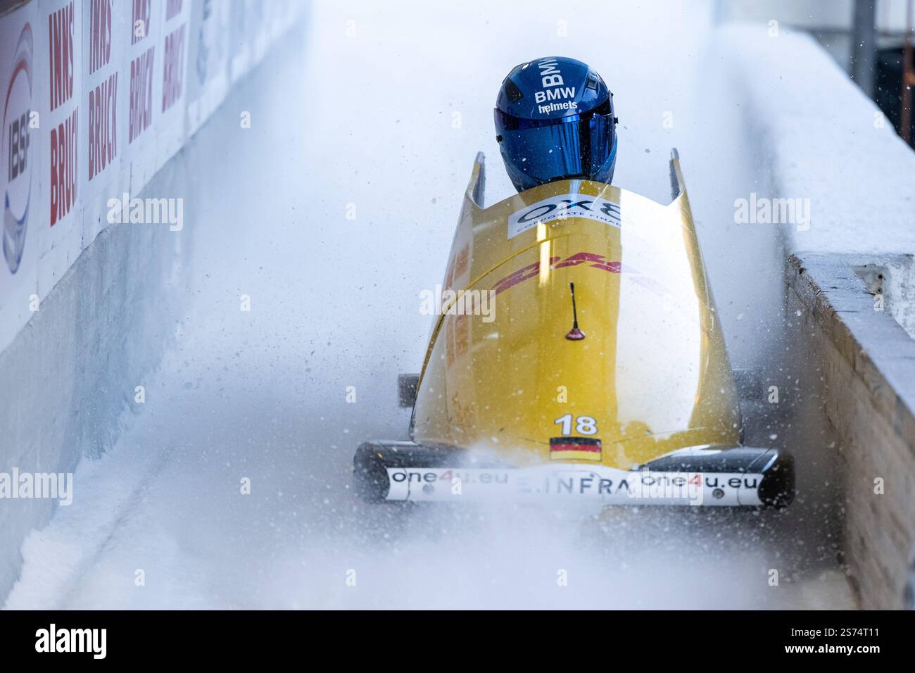 Kim Kalicki (Deutschland) im Ziel, AUT, IBSF Bob Weltcup Innsbruck ...