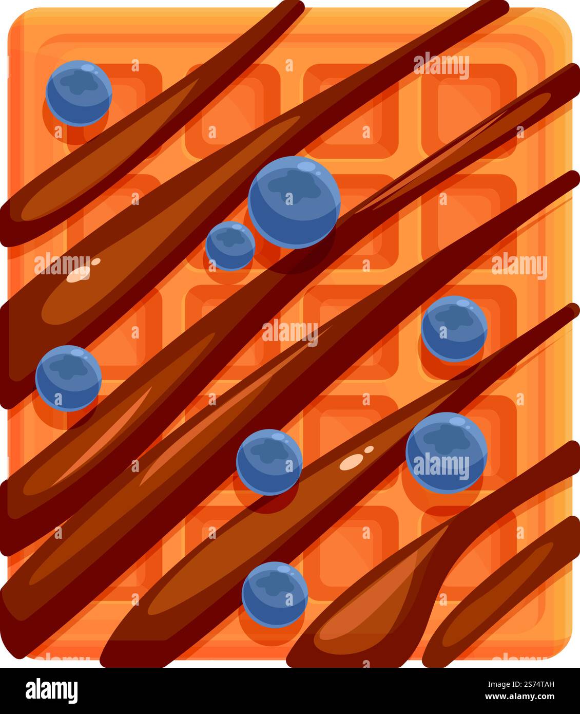 Blueberry waffle icon cartoon vector. Belgian food. Snack wafer ...