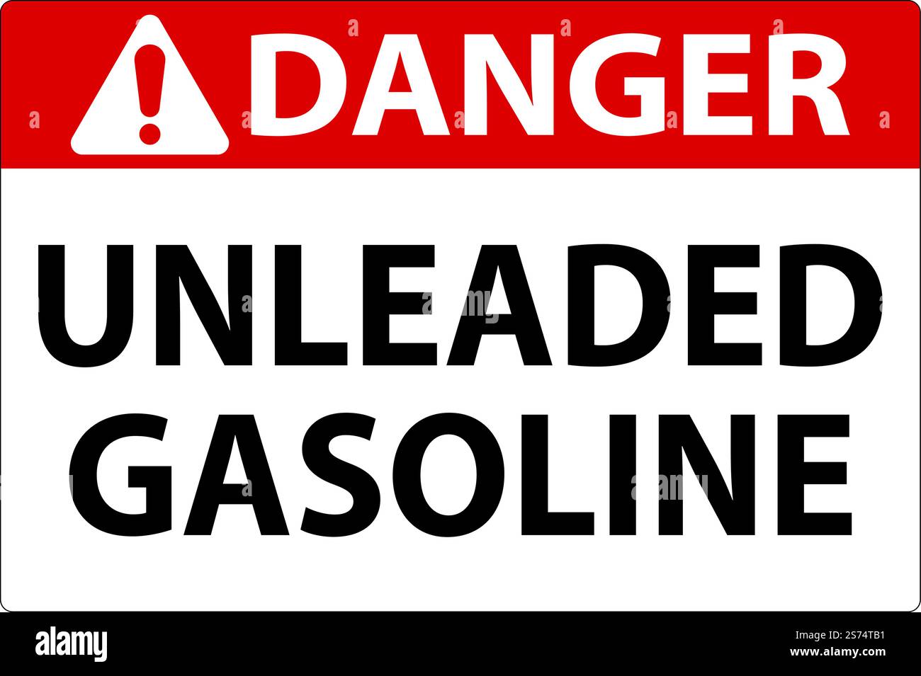 Danger Sign Unleaded Gasoline On White Background Stock Vector Image ...