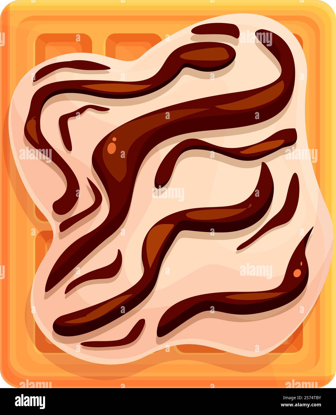 Milk chocolate waffle icon cartoon vector. Belgian food. Snack pastry ...