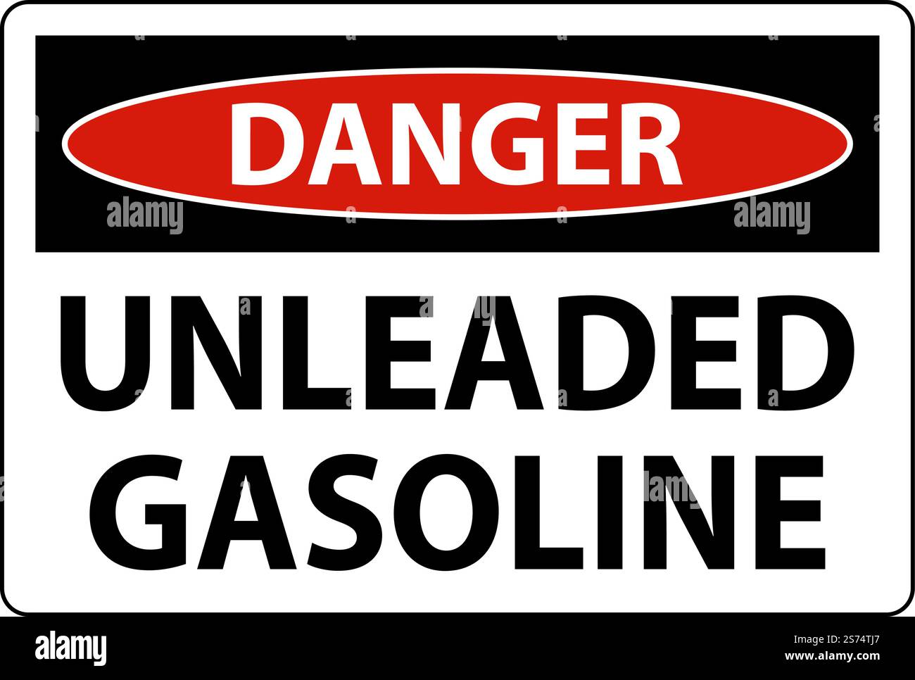 Danger Sign Unleaded Gasoline On White Background Stock Vector Image ...