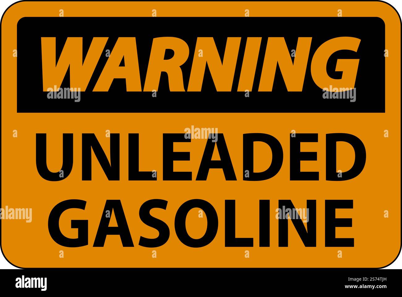 Warning Sign Unleaded Gasoline On White Background Stock Vector Image ...