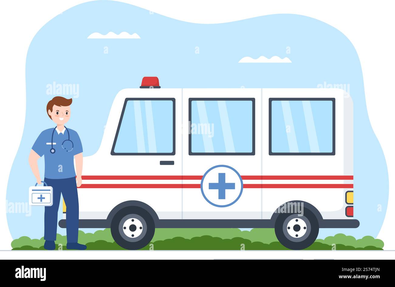 Medical Vehicle Ambulance Car or Emergency Service for Pick Up Patient ...